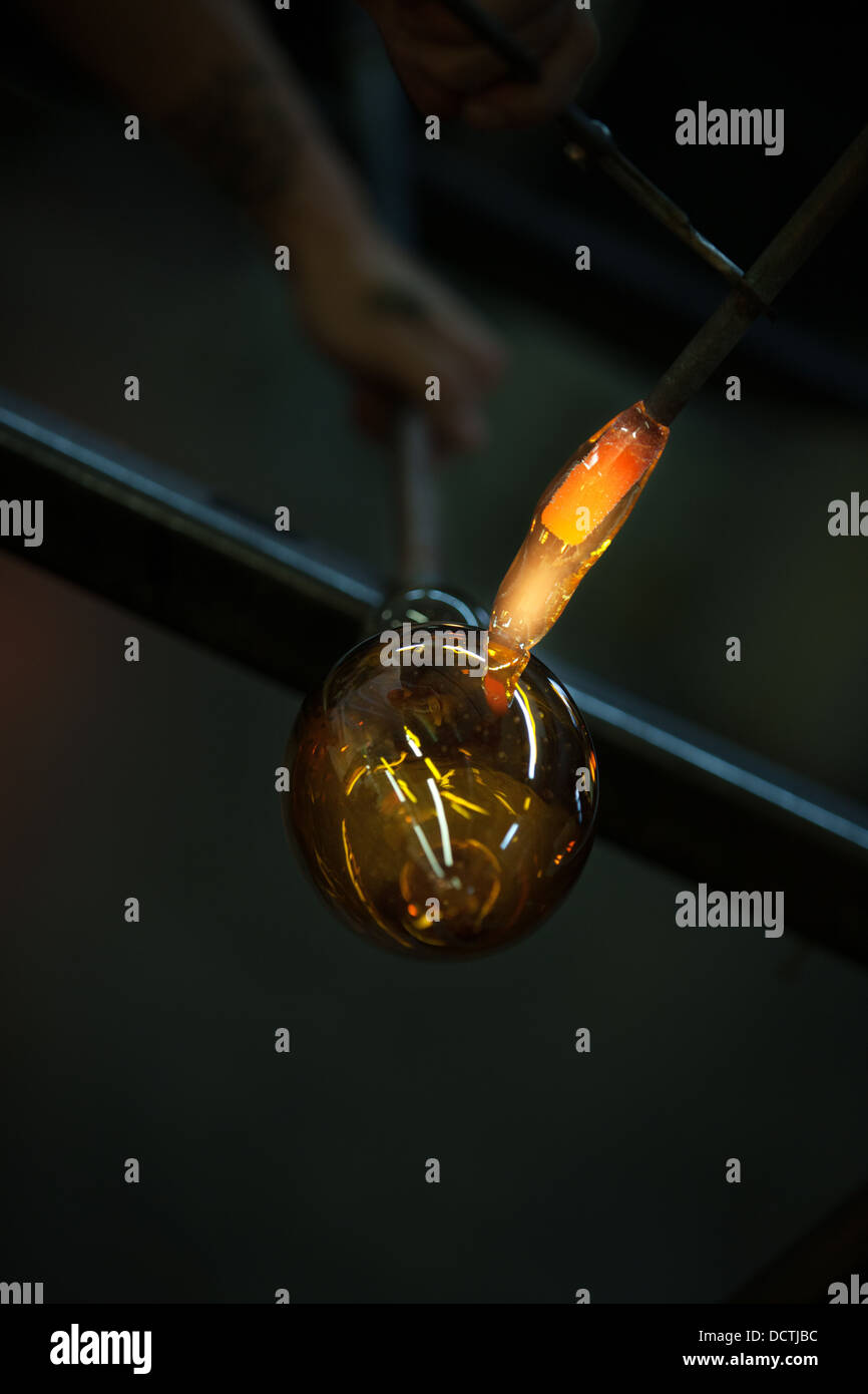Forming Glass Object with Torch Stock Photo - Alamy