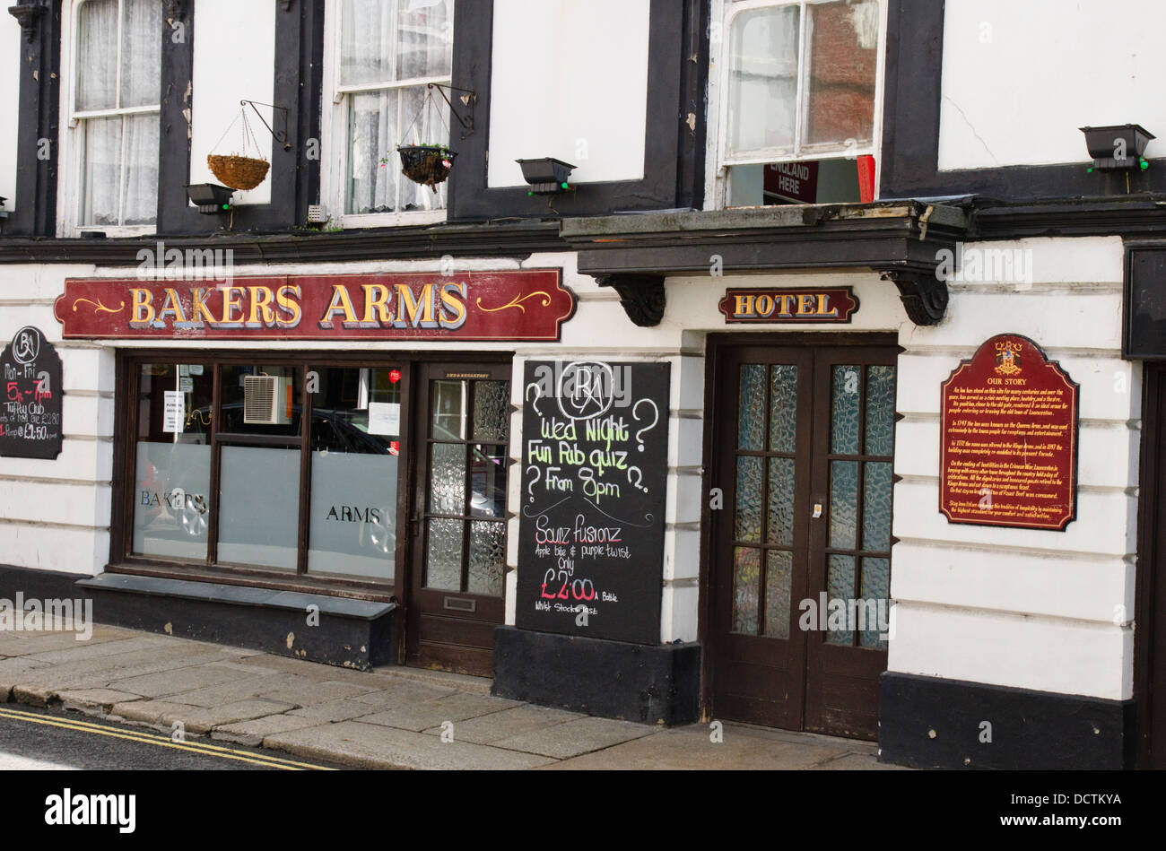 Launceston A small town in Cornwall England UK Bakers Arms Pub Stock ...