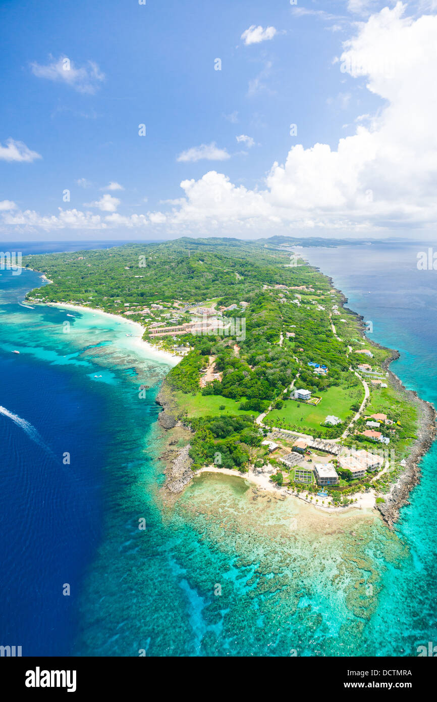 Aerial view of Roatan's West Bay Point Stock Photo - Alamy