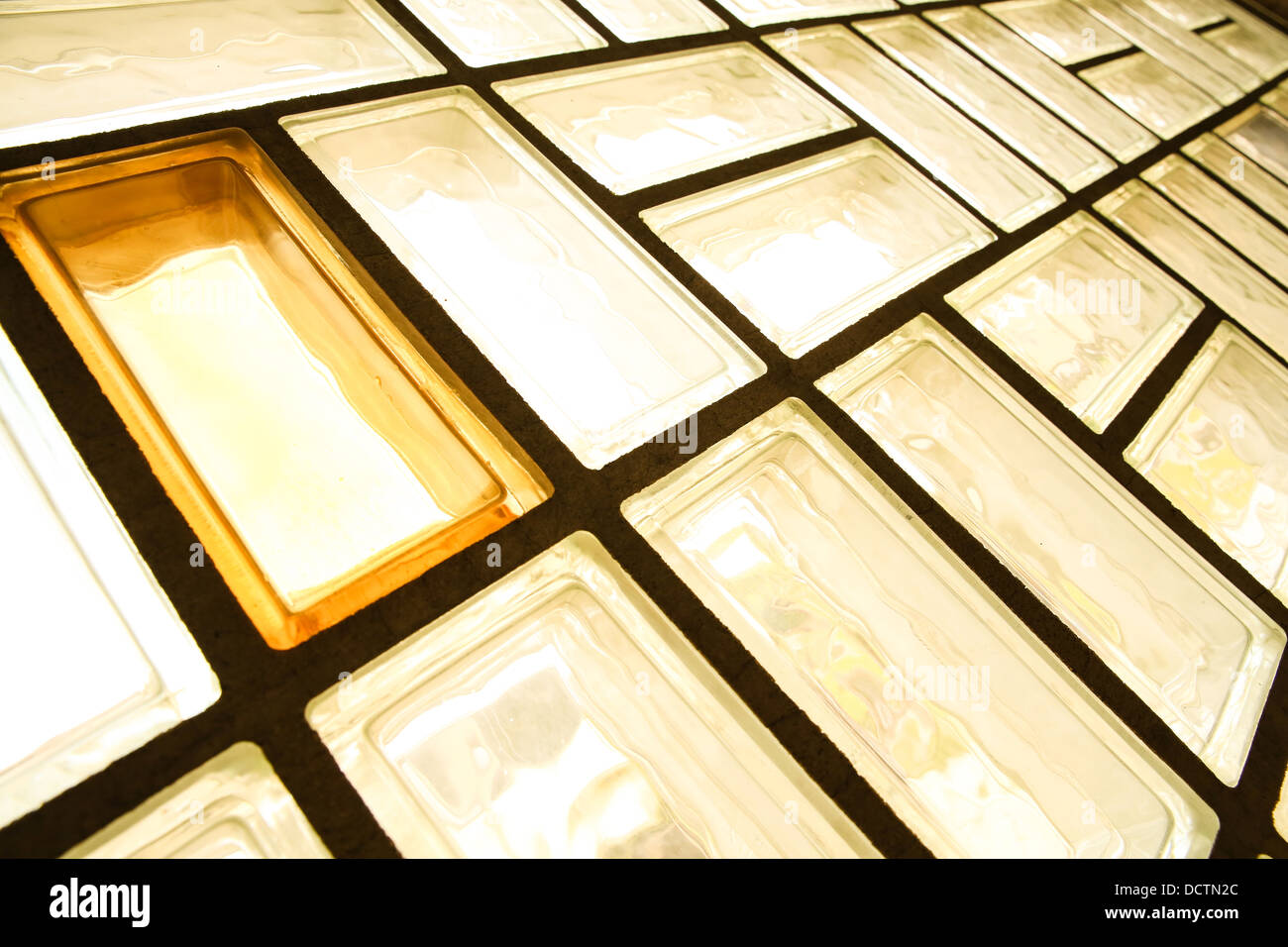 A glass brick wall background. Architecture interior Stock Photo - Alamy