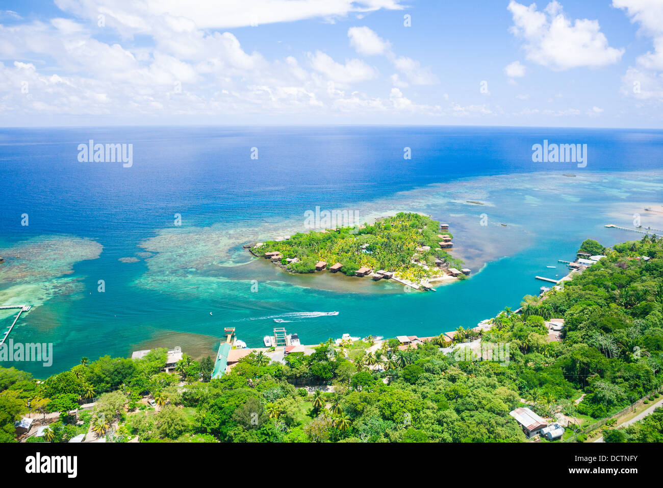 Aerial view of Anthony's Key Resort, Roatan Stock Photo - Alamy