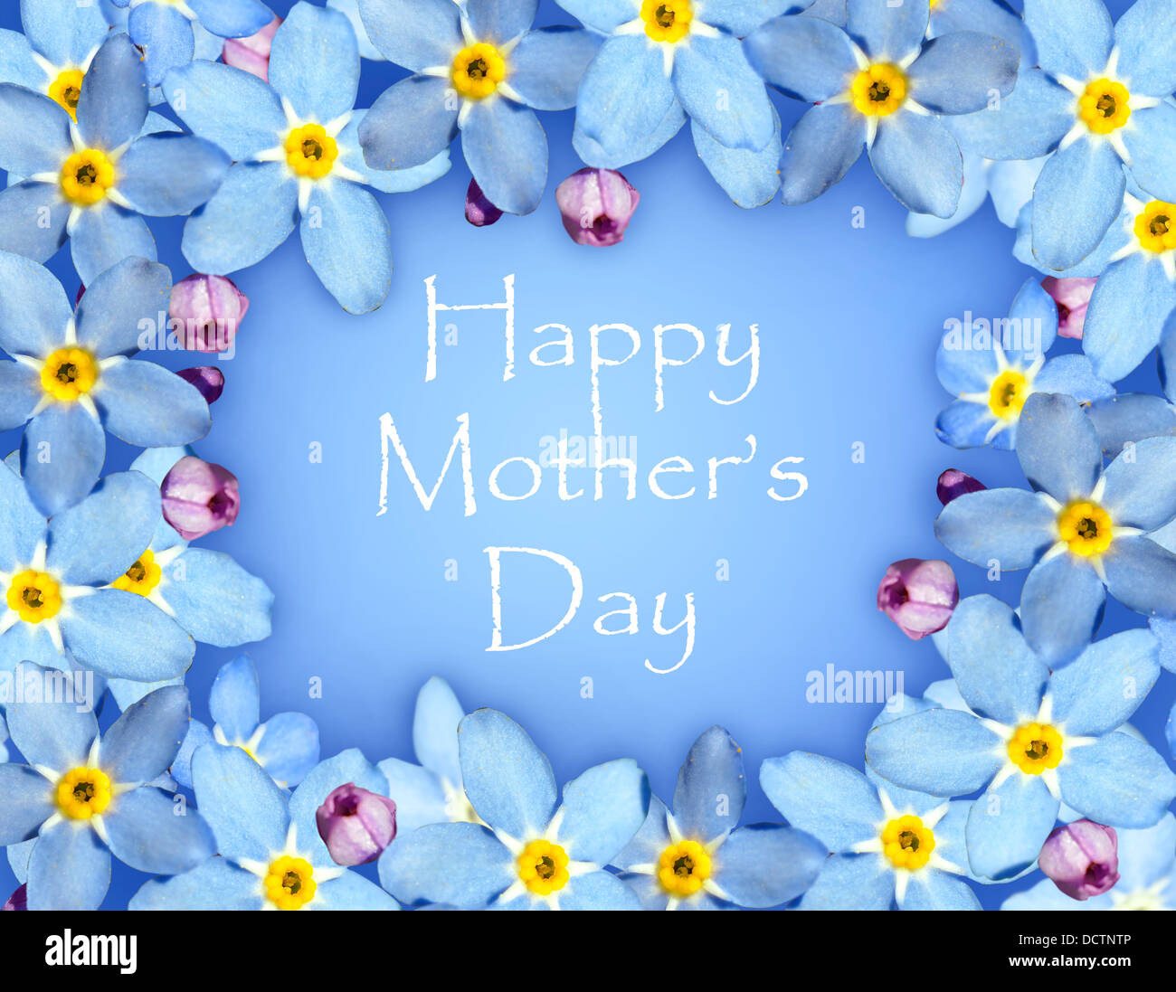 Blue flower mothers day card Stock Photo - Alamy