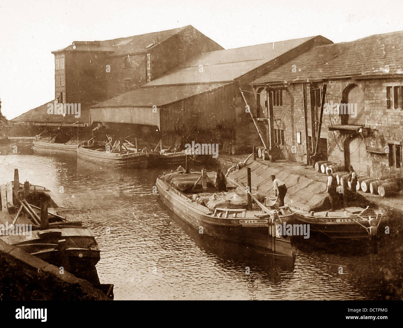 Burnley Manchester Road Canal Wharf Victorian period Stock Photo ...