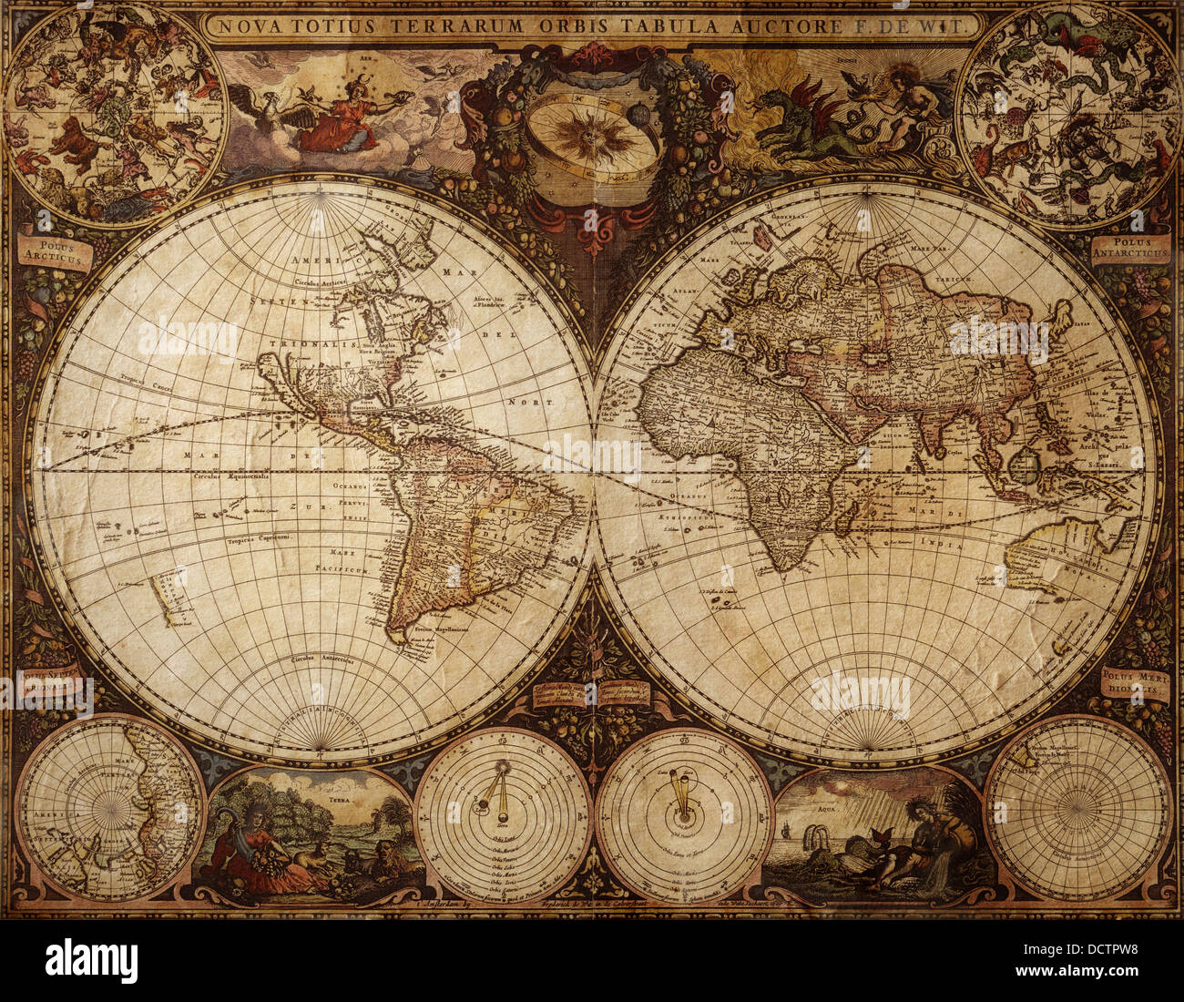 Antique map of the world hi-res stock photography and images - Alamy