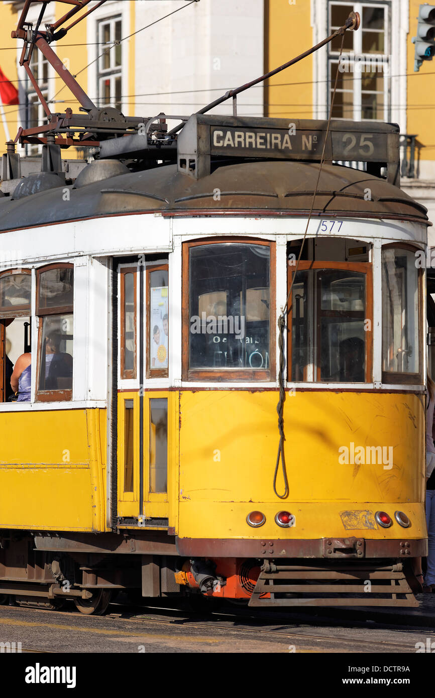 Typical yellow Tram Stock Photo - Alamy