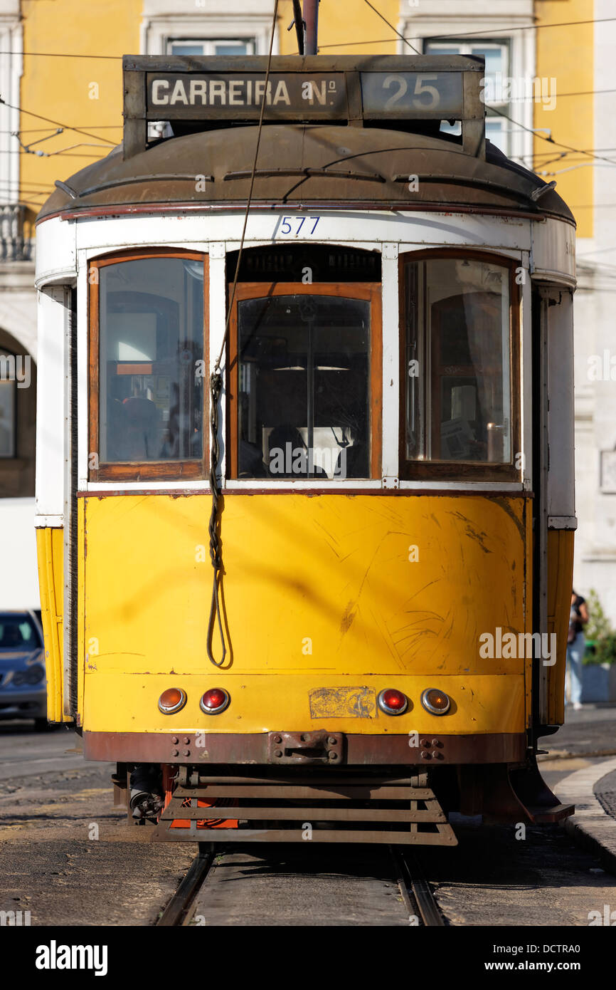 Typical yellow Tram Stock Photo - Alamy