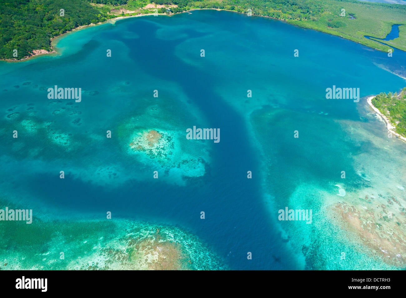 Aerial view of Old Port Royal Bay, Roatan, Honduras Stock Photo - Alamy