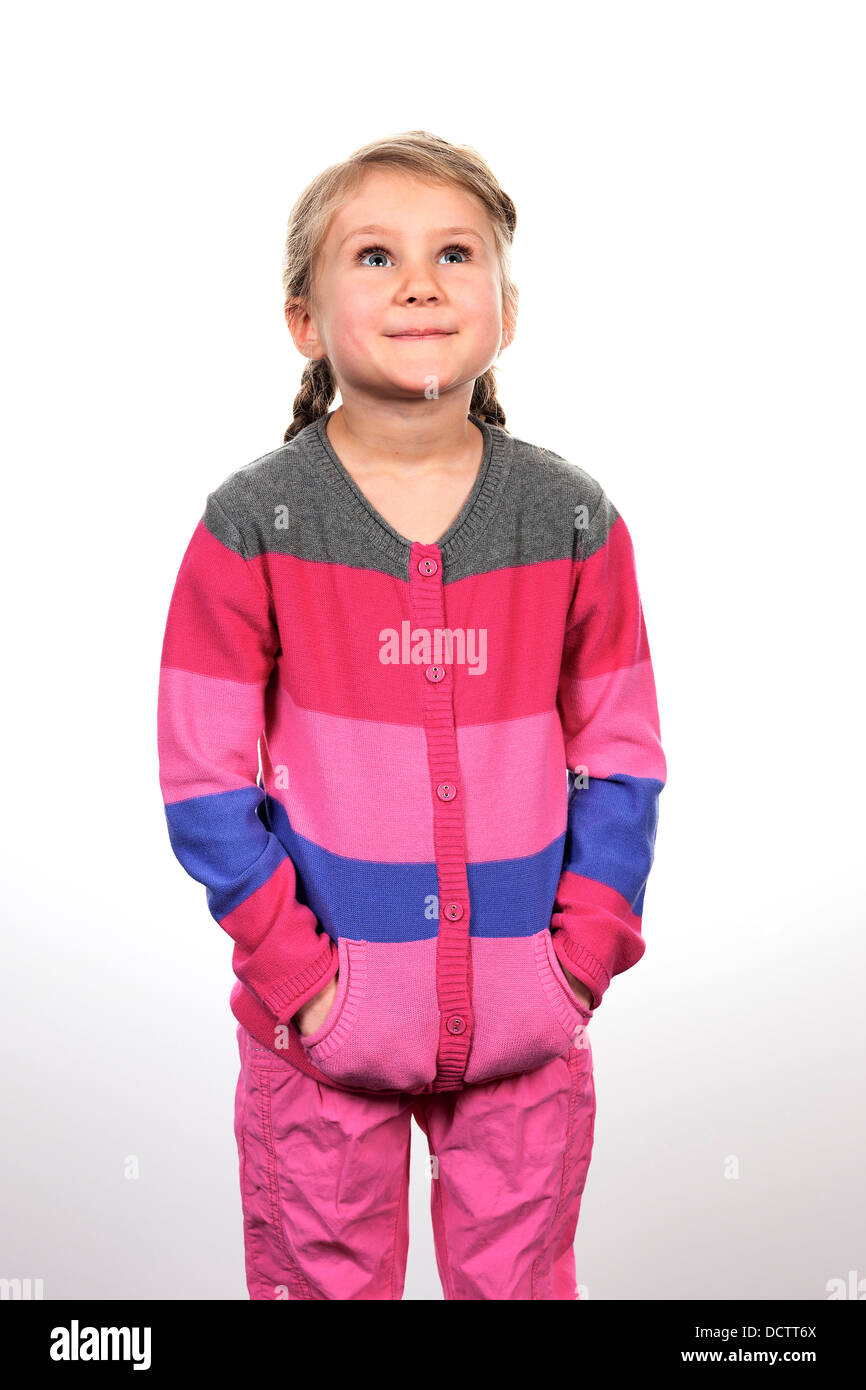 Little girl looking up Stock Photo - Alamy