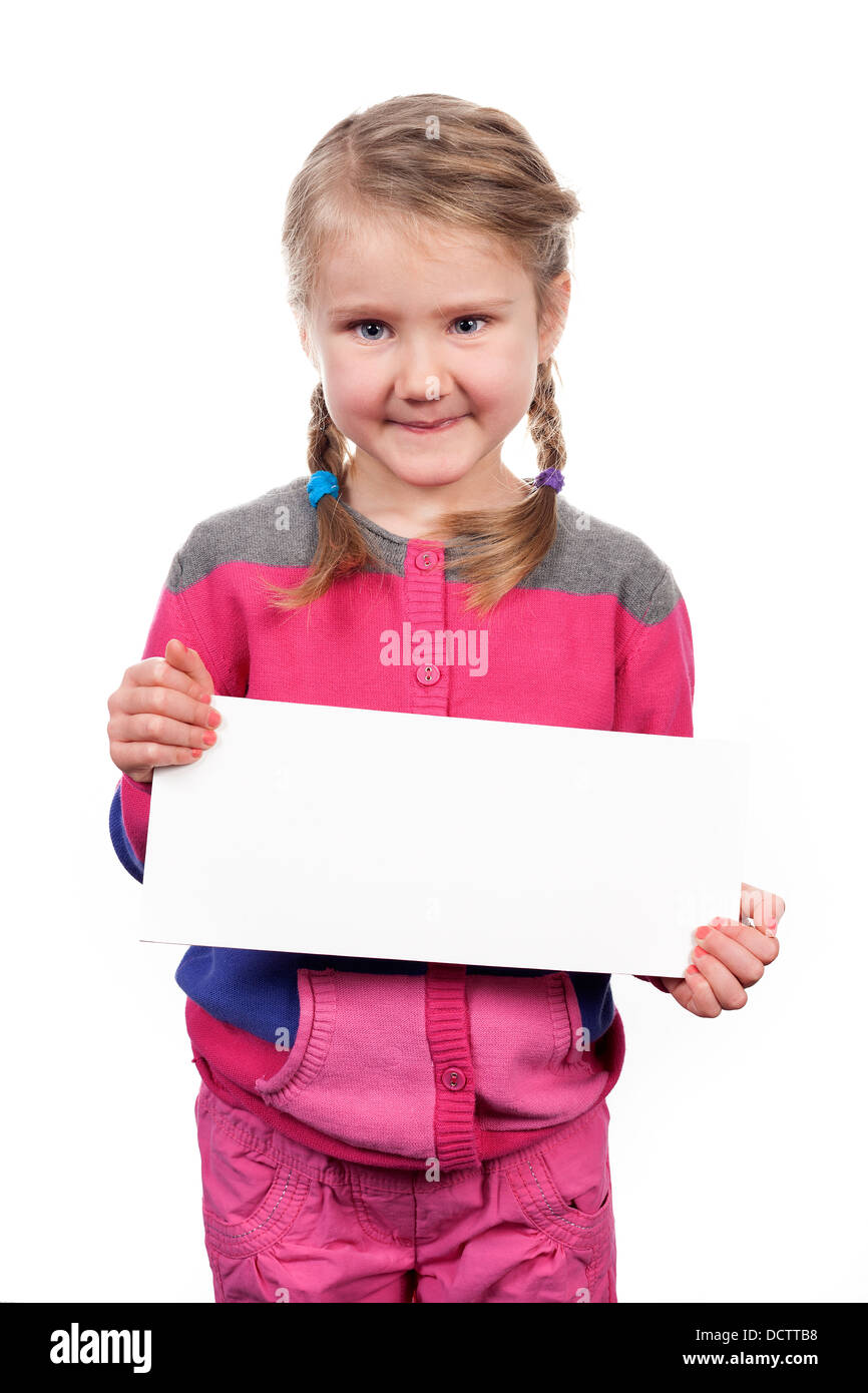 girl with empty horizontal blank Stock Photo - Alamy