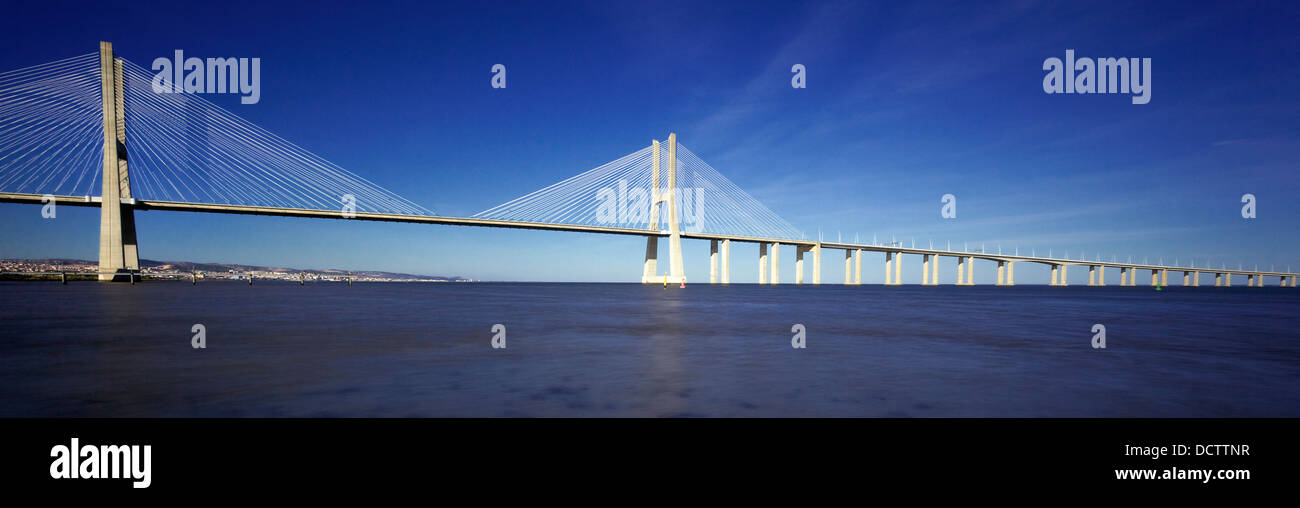 panoramic view of famous Vasco da Gama bridge Stock Photo - Alamy