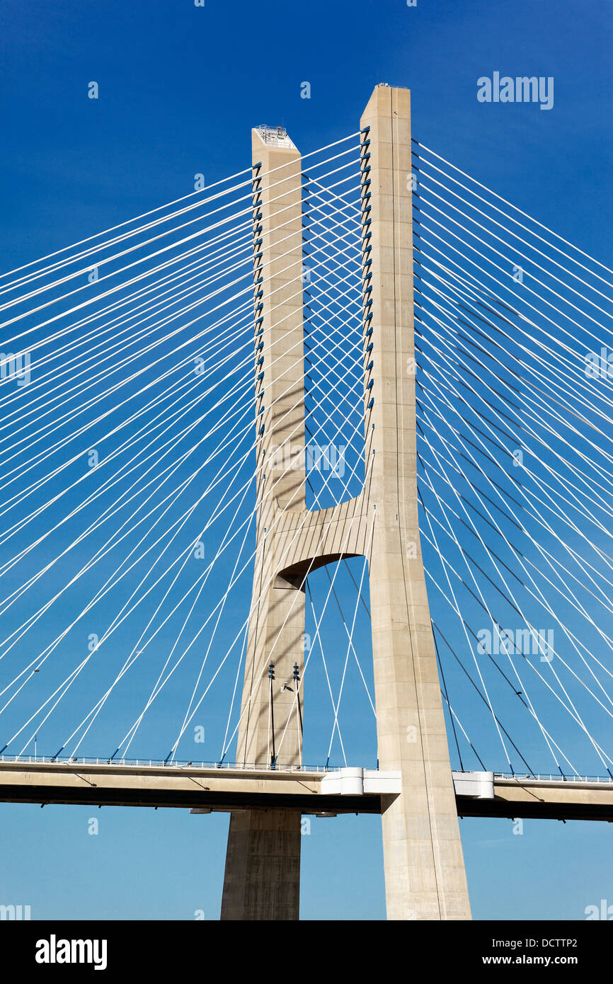 part of famous Vasco da Gama bridge Stock Photo - Alamy