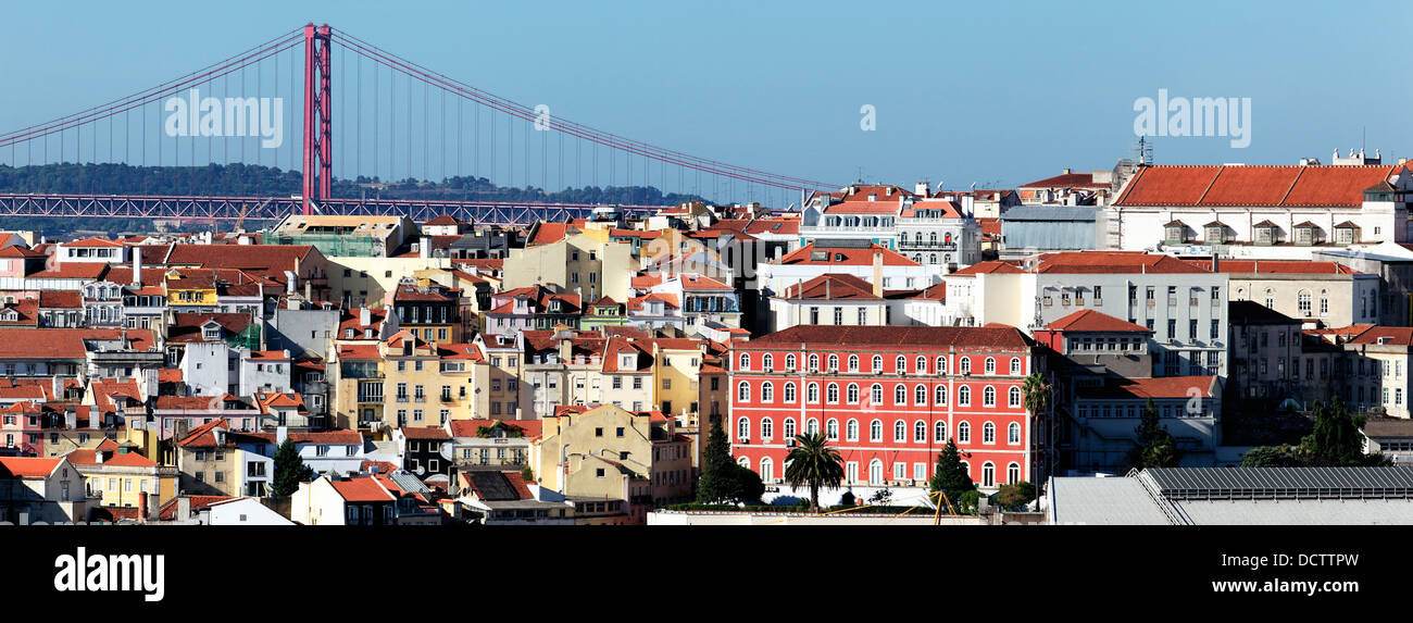 Panoramic view of Lisbon Stock Photo - Alamy