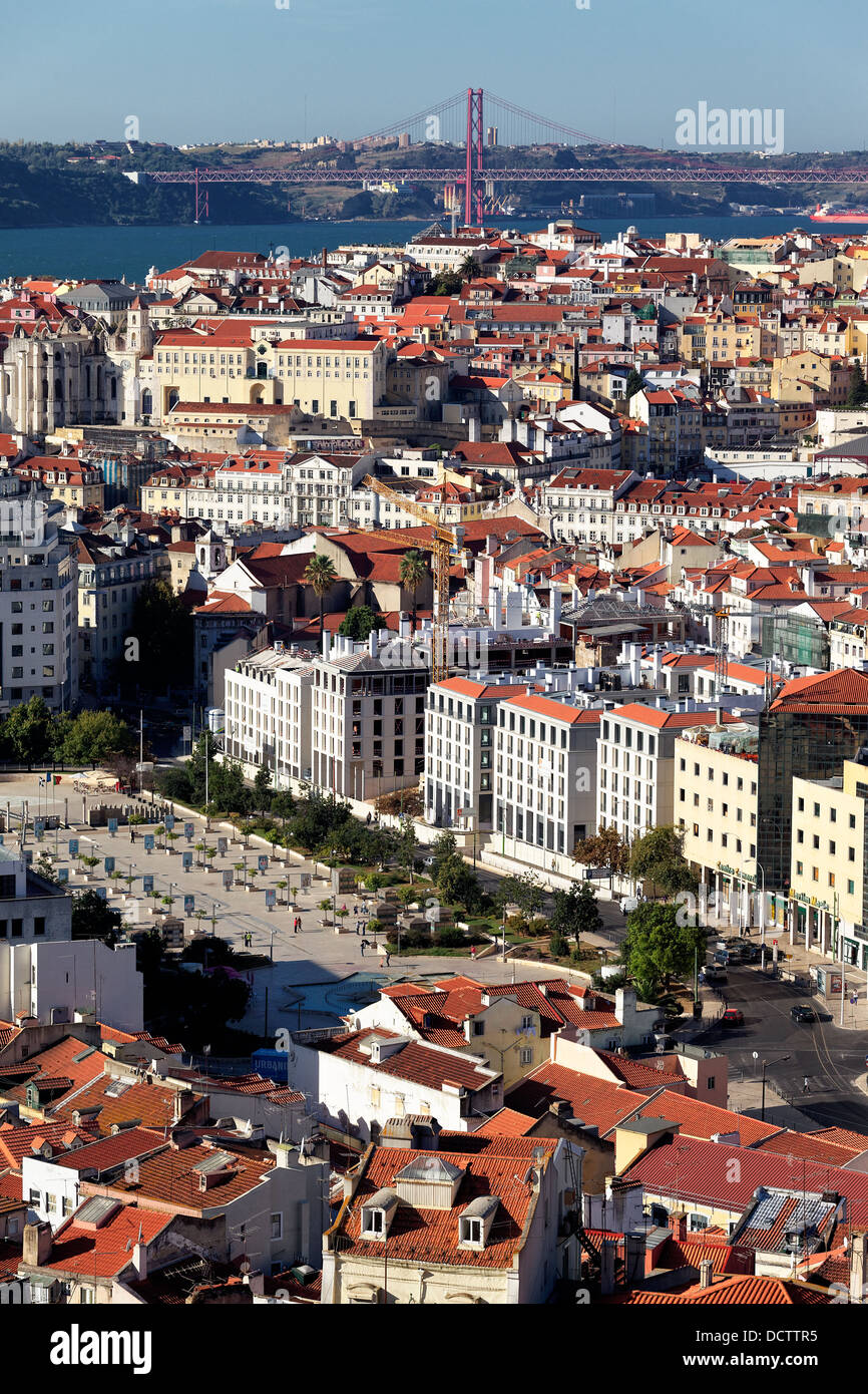 vertical view of Lisbon Stock Photo - Alamy