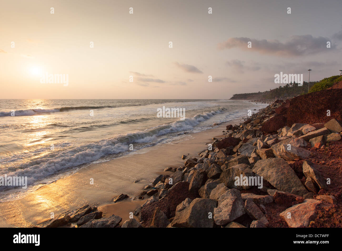 Indian Ocean at sunset. Varkala. Kerala. India Stock Photo - Alamy