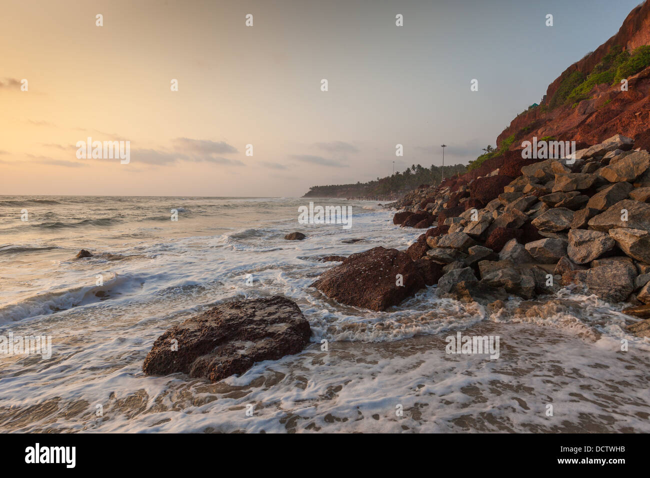 Indian Ocean at sunset. Varkala. Kerala. India Stock Photo - Alamy
