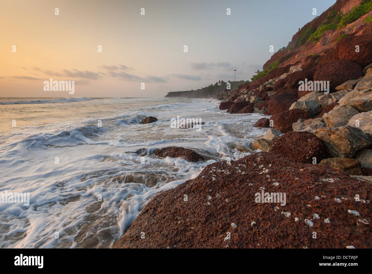 Indian Ocean at sunset. Varkala. Kerala. India Stock Photo - Alamy