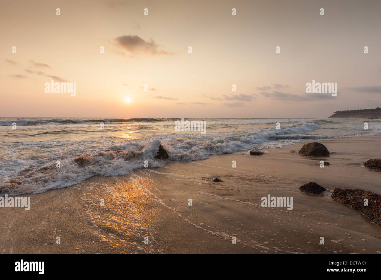 Indian Ocean at sunset. Varkala. Kerala. India Stock Photo - Alamy