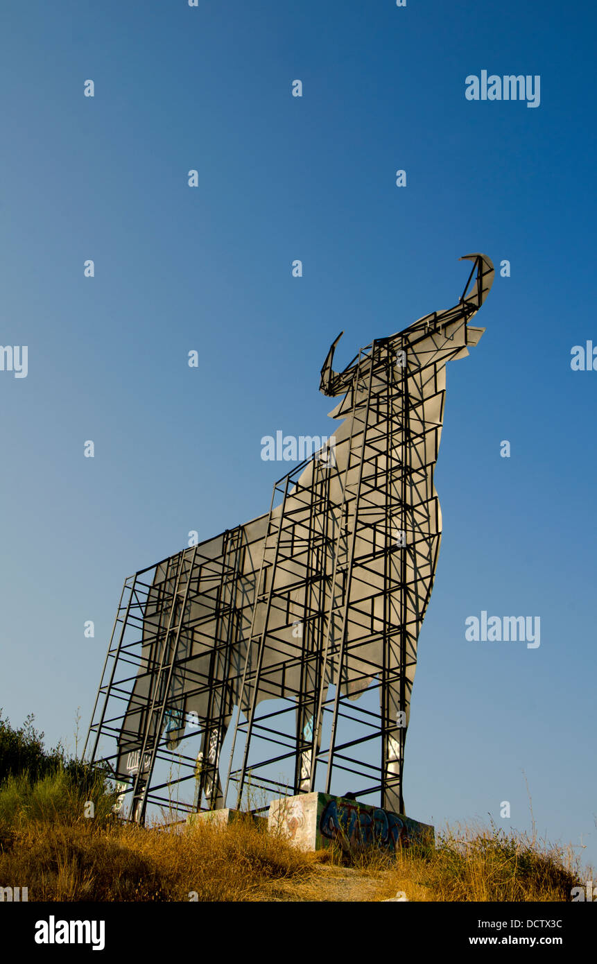 The Osborne bull that has become a spanish landmark. Fuengirola, Spain ...
