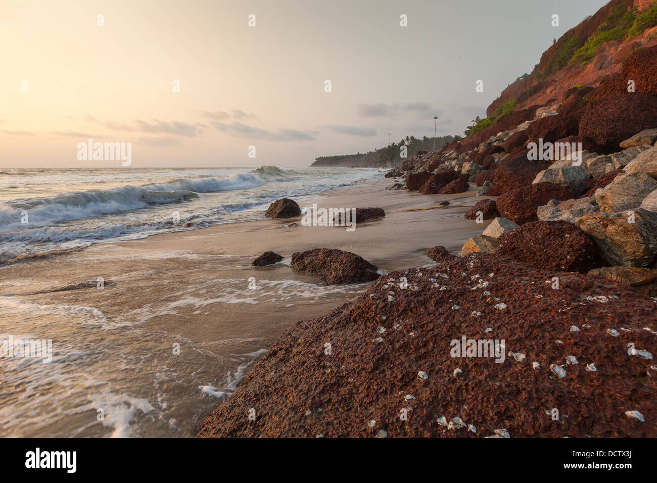Indian Ocean at sunset. Varkala. Kerala. India Stock Photo - Alamy