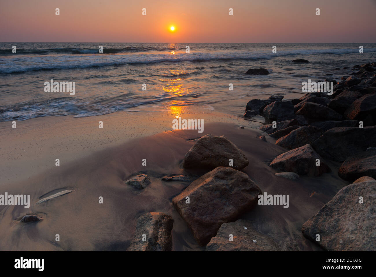 Indian Ocean at sunset. Varkala. Kerala. India Stock Photo - Alamy