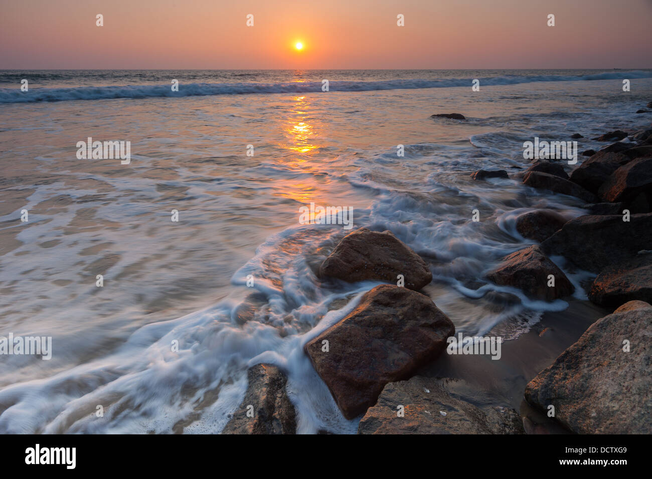 Indian Ocean at sunset. Varkala. Kerala. India Stock Photo - Alamy