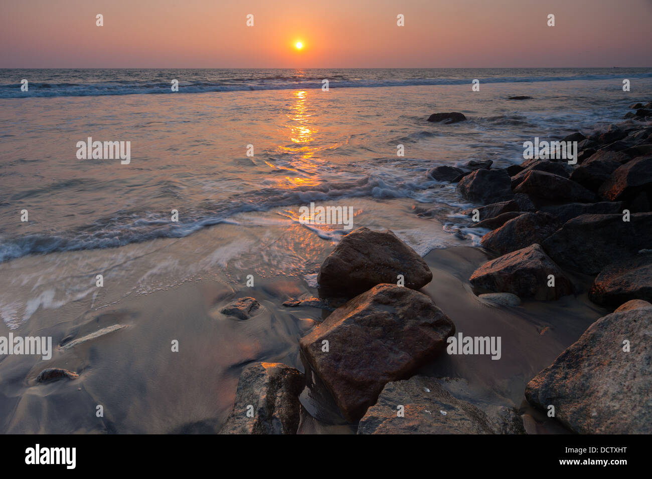 Indian Ocean at sunset. Varkala. Kerala. India Stock Photo - Alamy