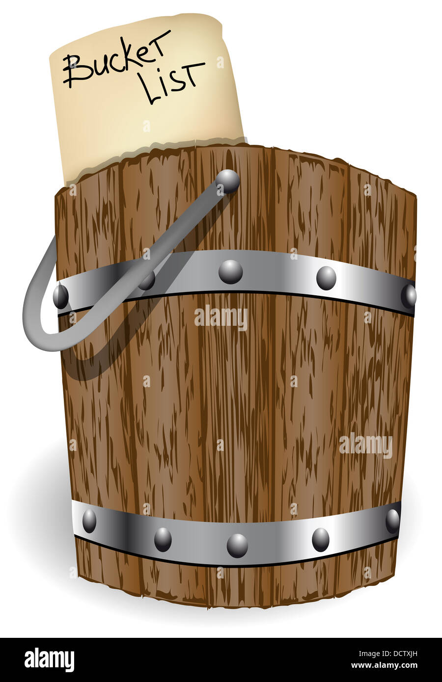 bucket list. abstract bucket isolated on white background Stock Photo ...