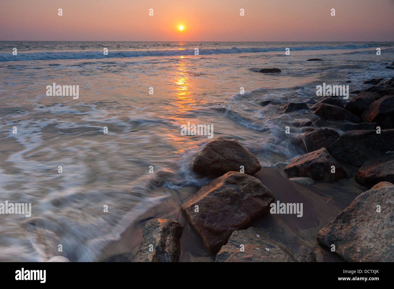 Indian Ocean at sunset. Varkala. Kerala. India Stock Photo - Alamy