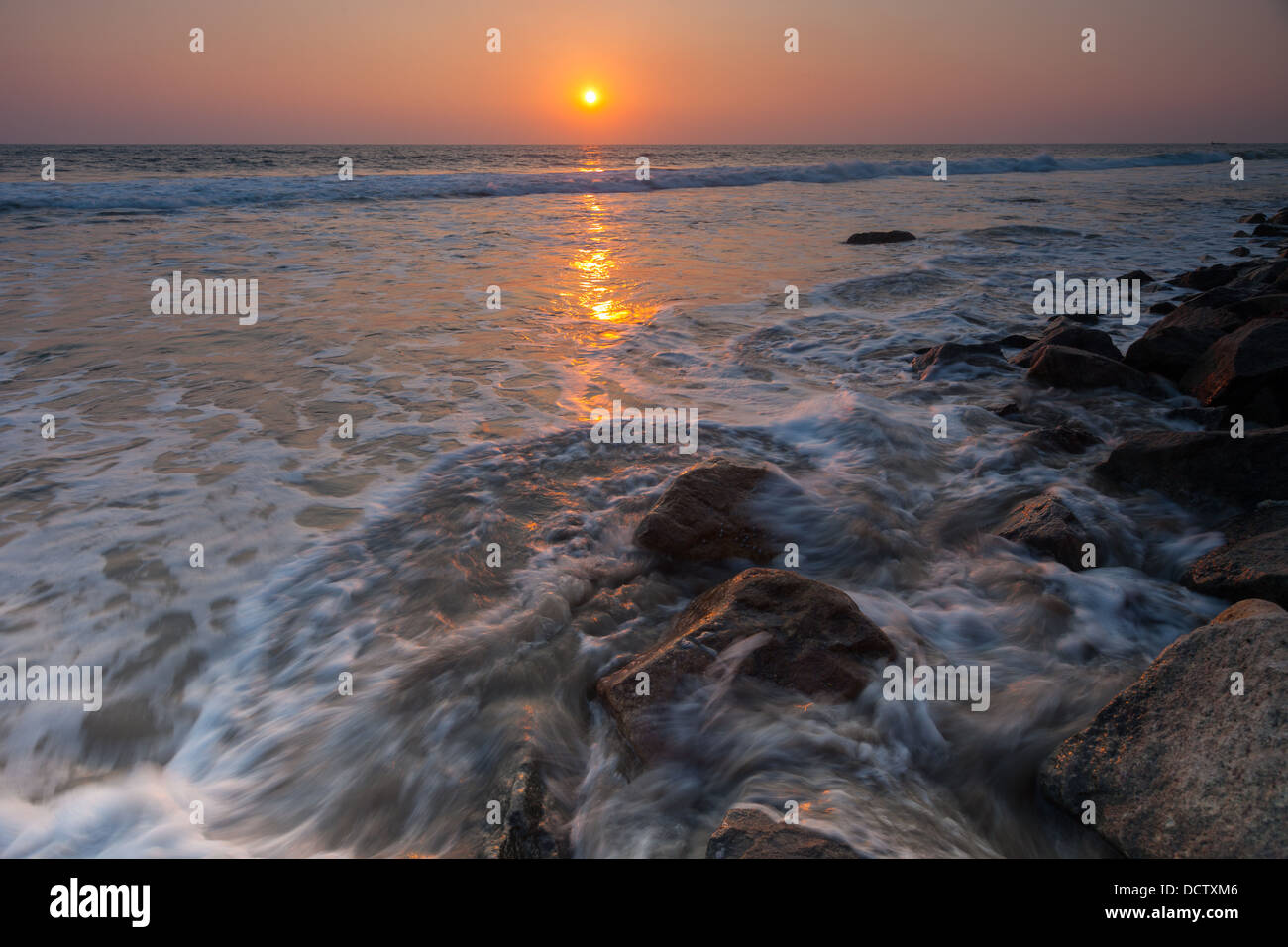 Indian Ocean at sunset. Varkala. Kerala. India Stock Photo - Alamy