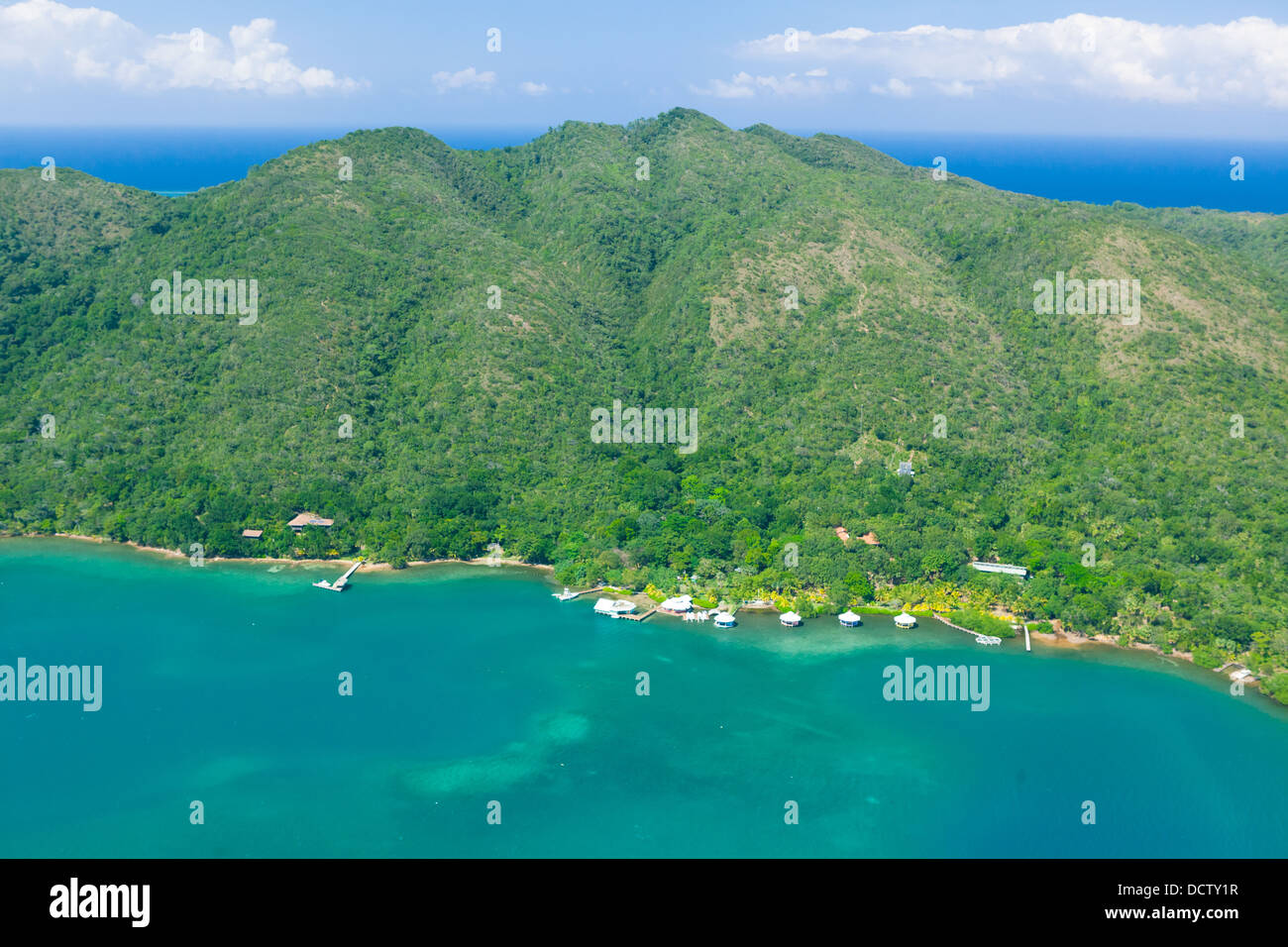 Aerial view of Roatan Island Stock Photo - Alamy