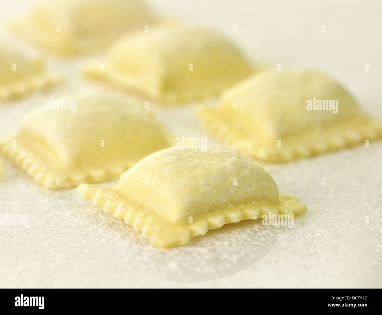 Uncooked Ravioli close up Stock Photo - Alamy