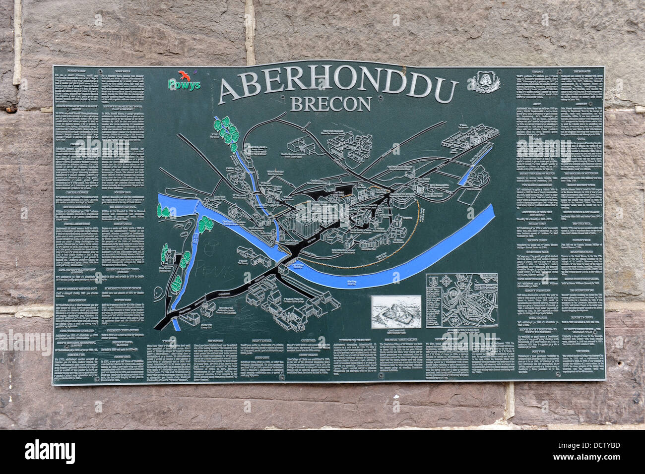 A map of Brecon in Brecon, Wales Stock Photo - Alamy