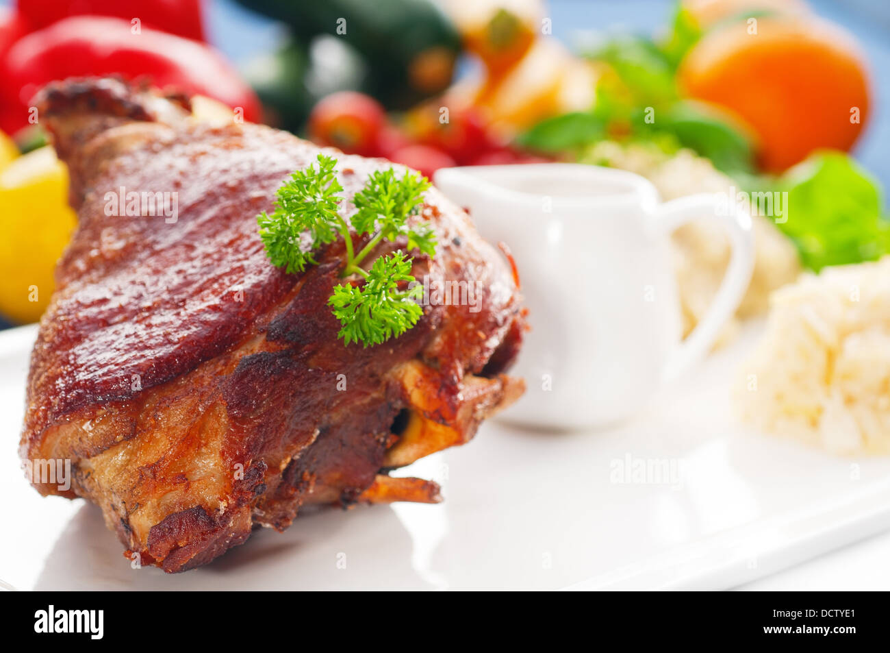 Baked pork knuckle red hi-res stock photography and images - Alamy