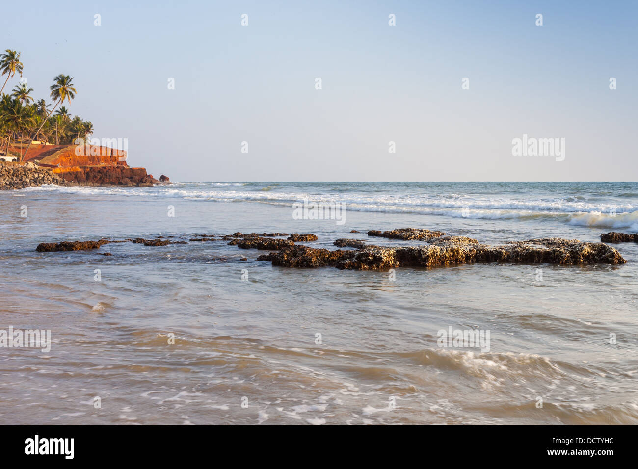 Surfing in the Indian Ocean near the town of Varkala Stock Photo - Alamy