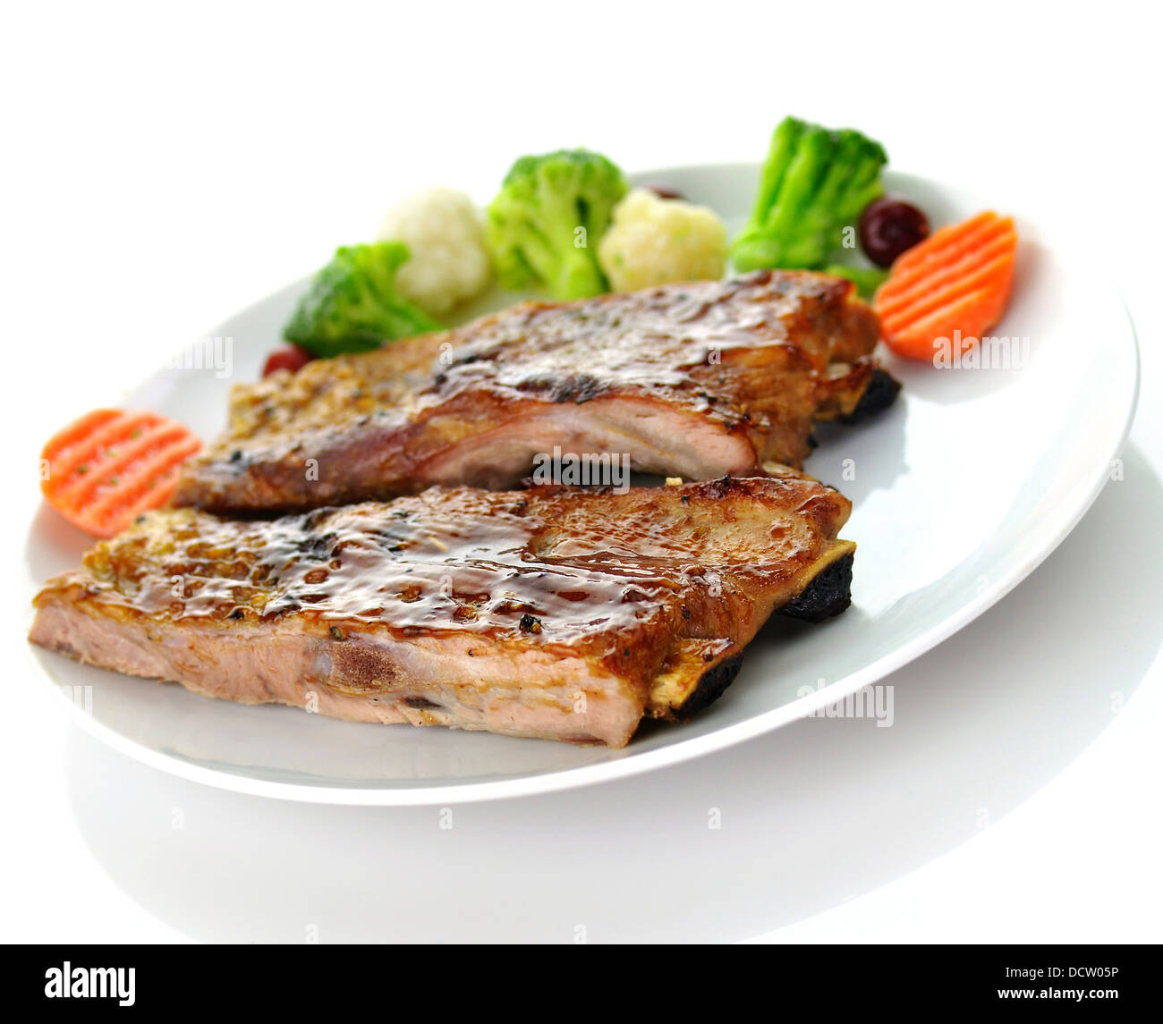 pork ribs dinner Stock Photo - Alamy