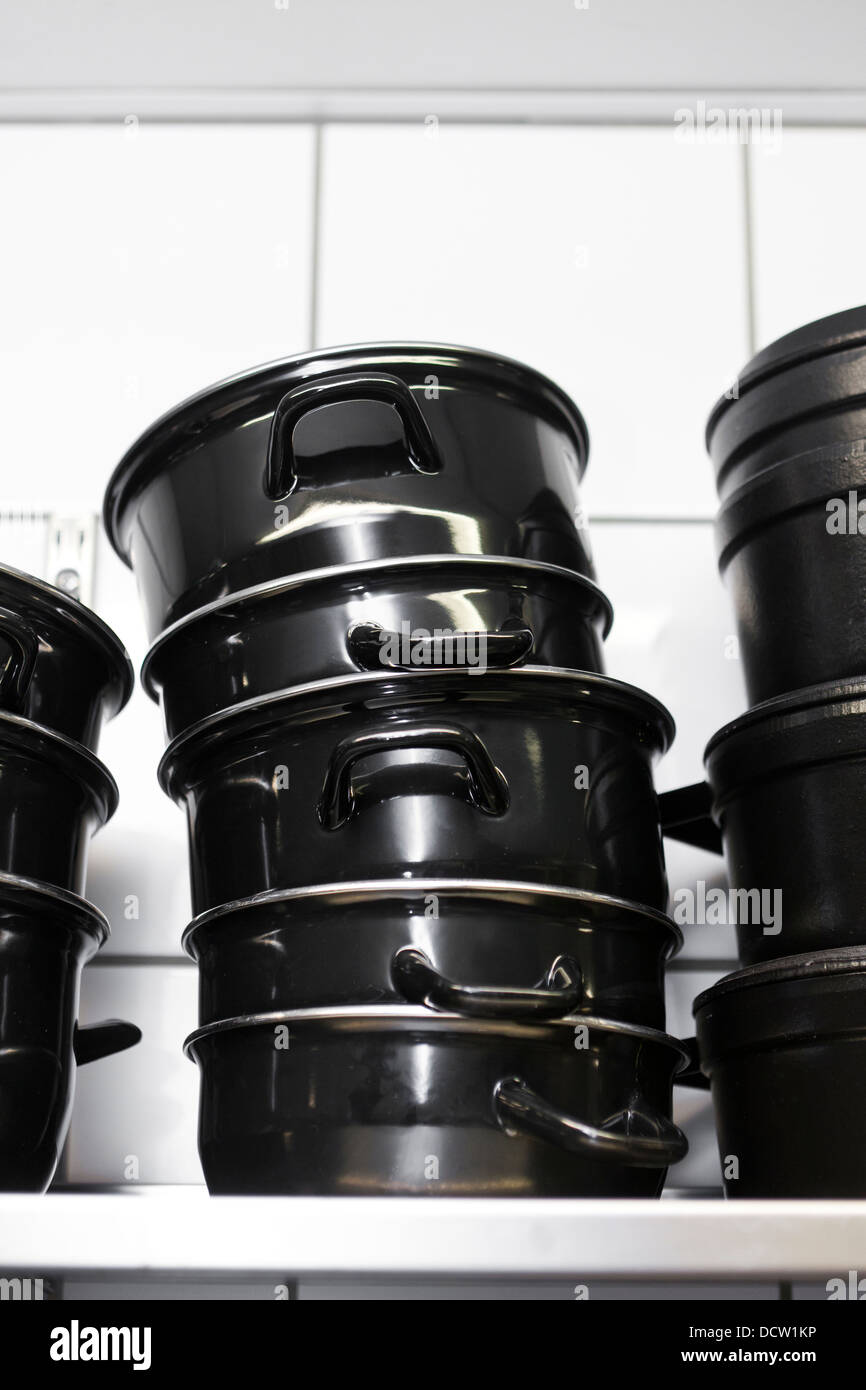 Stack of skillets Stock Photo - Alamy