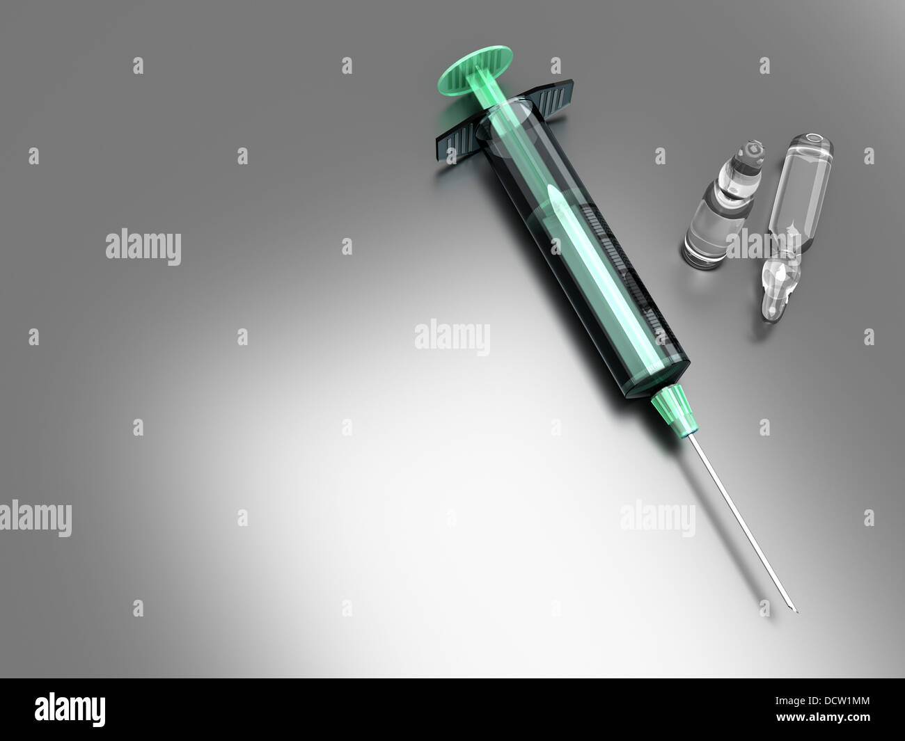 A medical syringe. 3D rendered Illustration Stock Photo - Alamy