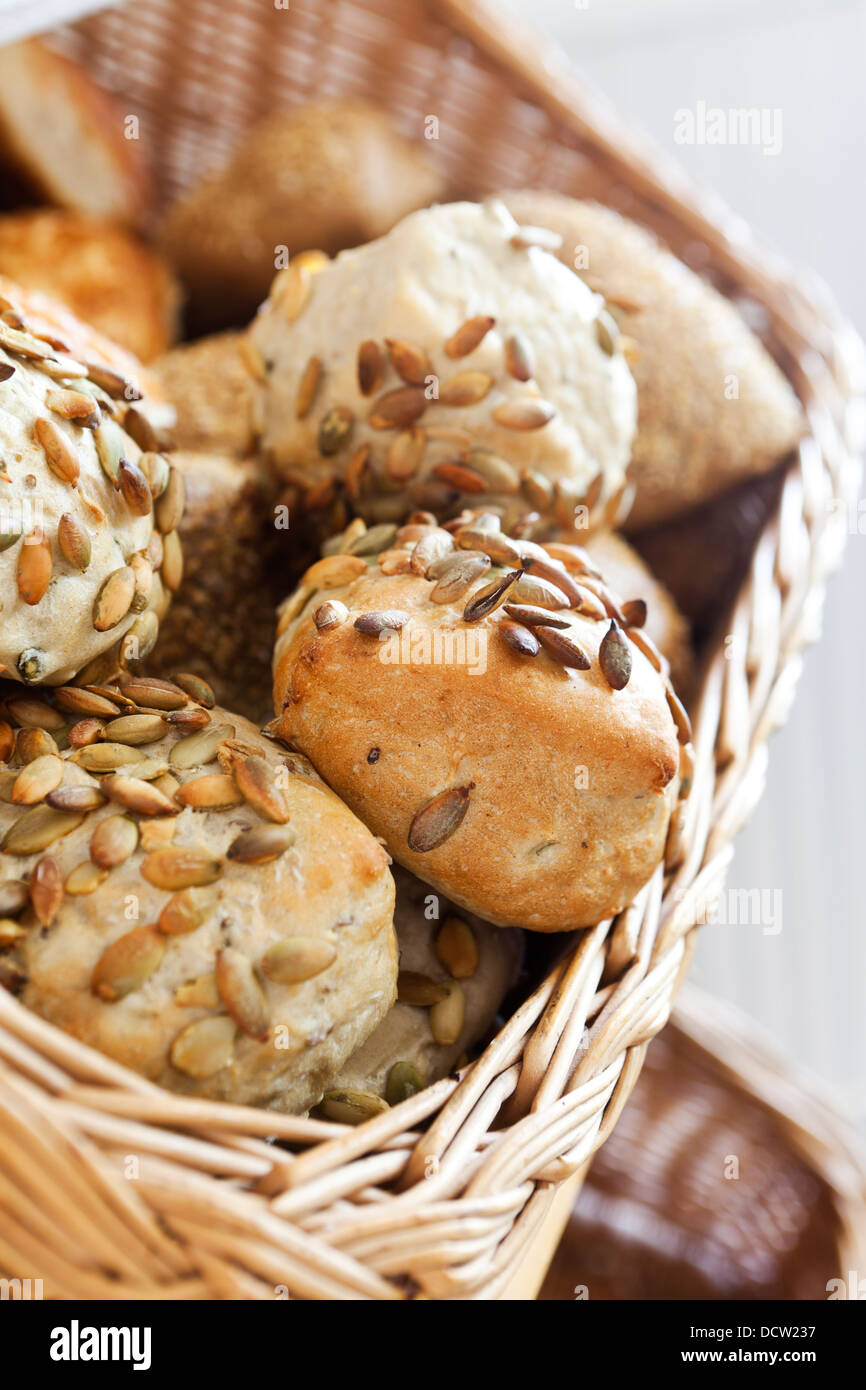 Basket of bread Stock Photo - Alamy