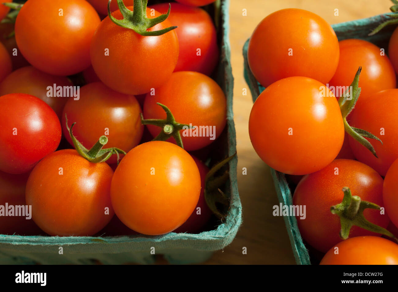 Closeup view of sweet ripe orange-colored cherry tomatoes Stock Photo ...