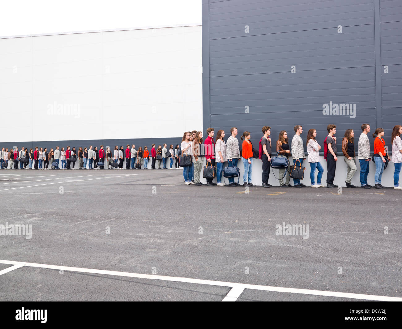 Waiting in Line Stock Photo - Alamy
