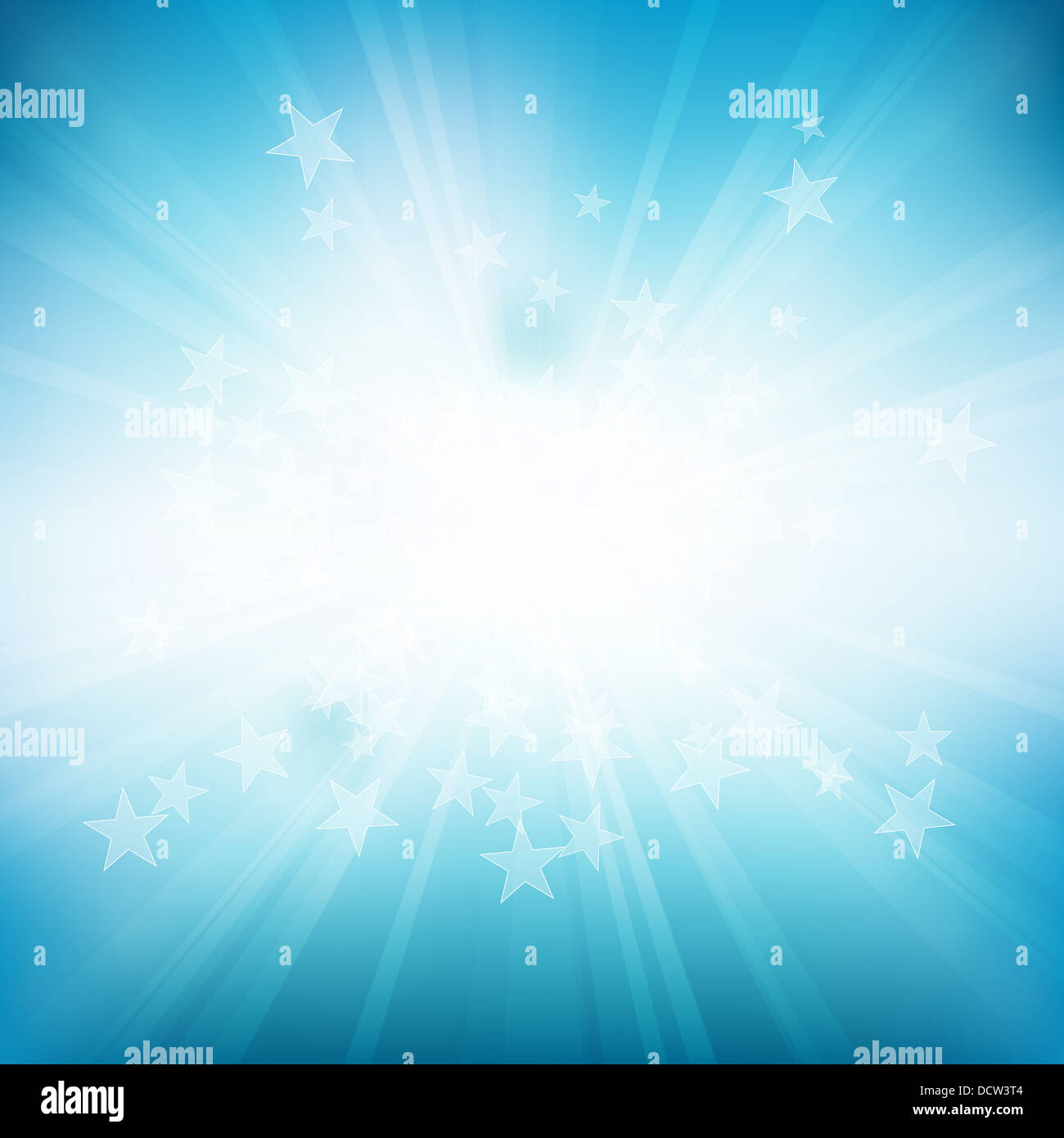 Vector blue background of stars and rays Stock Photo - Alamy