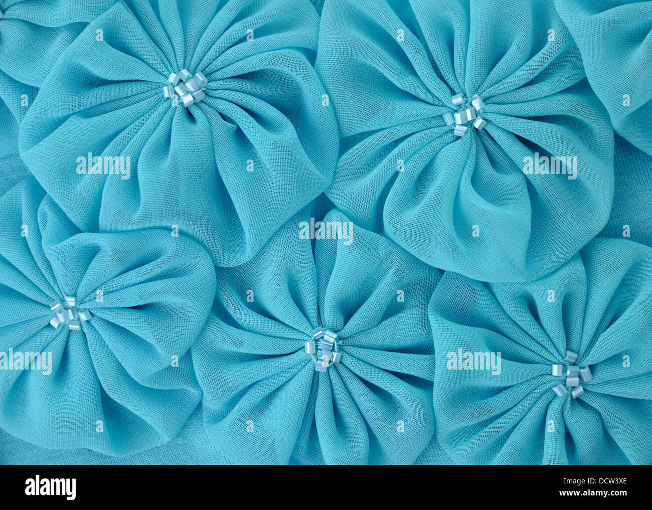 Blue fabric flowers Stock Photo - Alamy