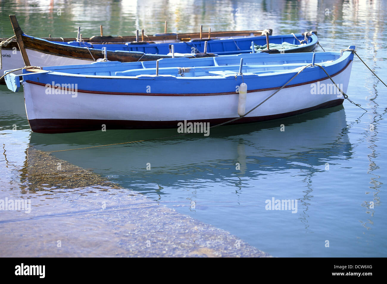 Small boats at harbour edge Portofino Italy Stock Photo - Alamy
