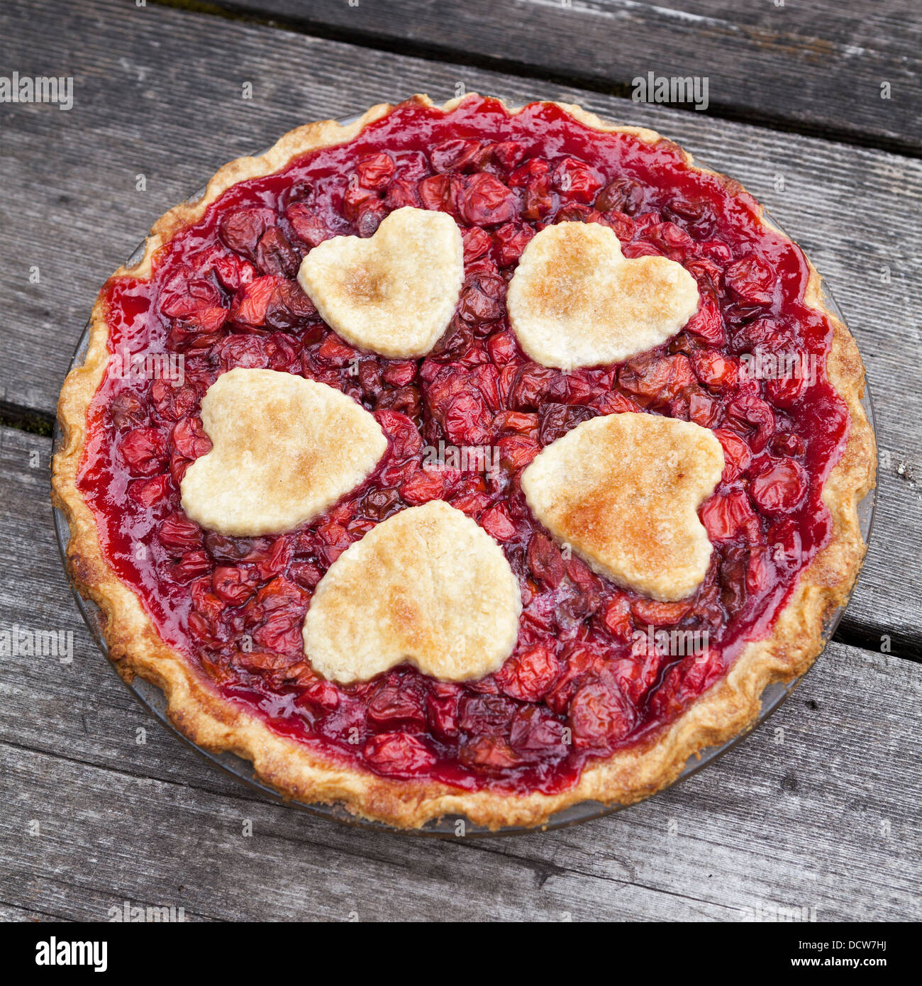 A freshly made cherry pie is ready to be consumed Stock Photo - Alamy
