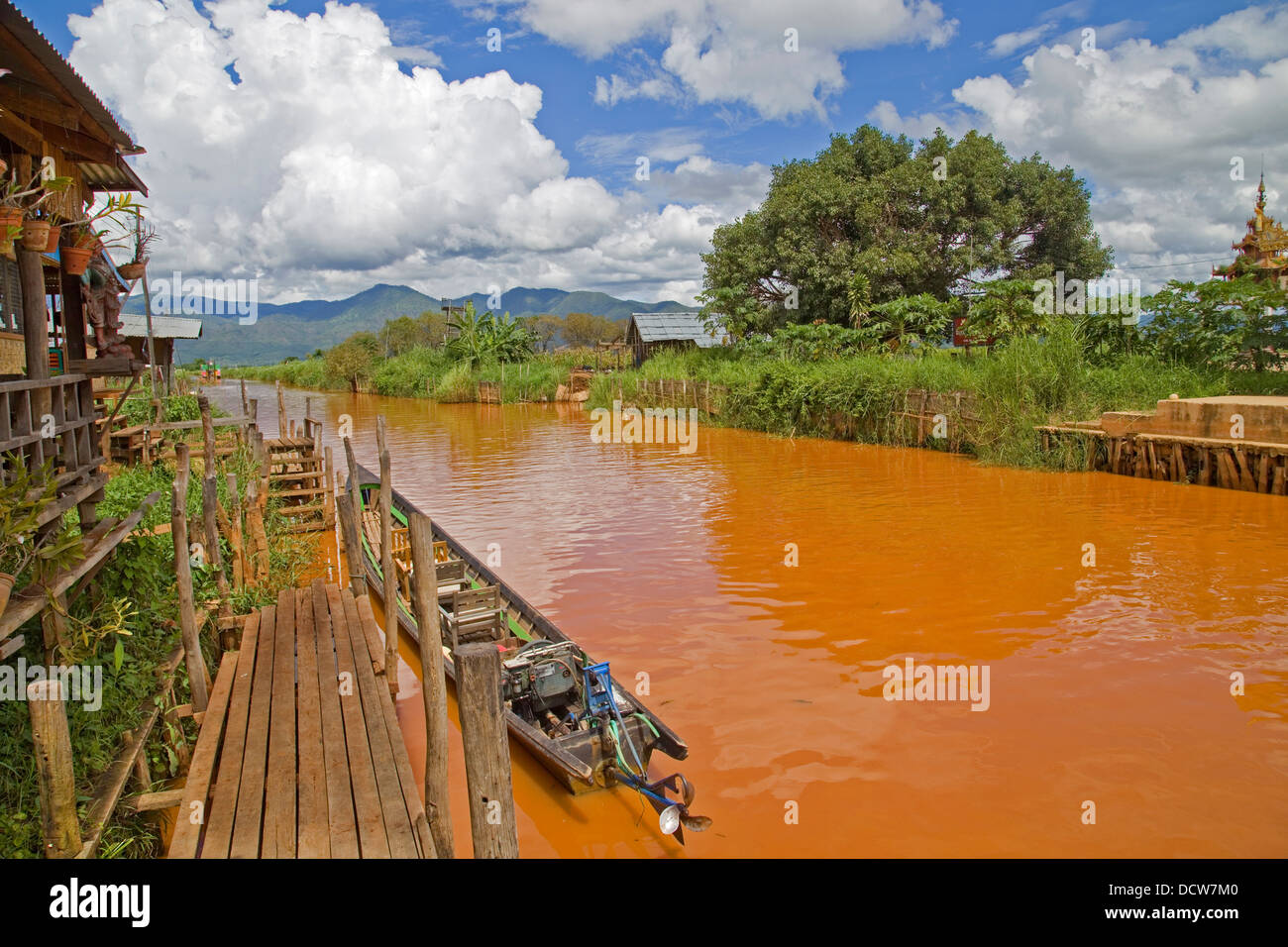 Canal view on Inle Lake, Myanmar (Burma Stock Photo - Alamy