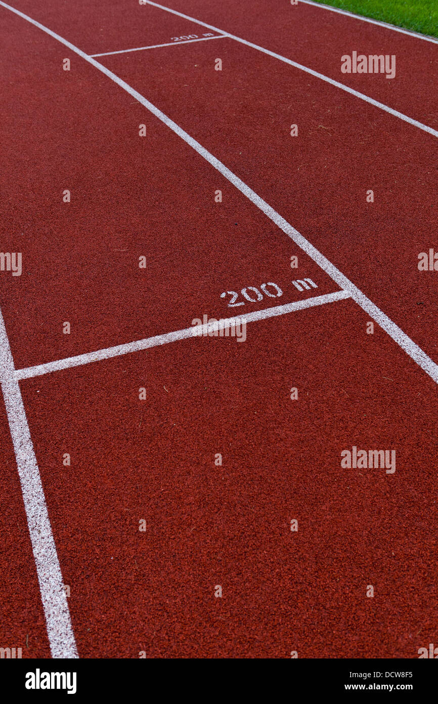 Sport grounds concept - Athletics Track Lane Numbers Stock Photo - Alamy