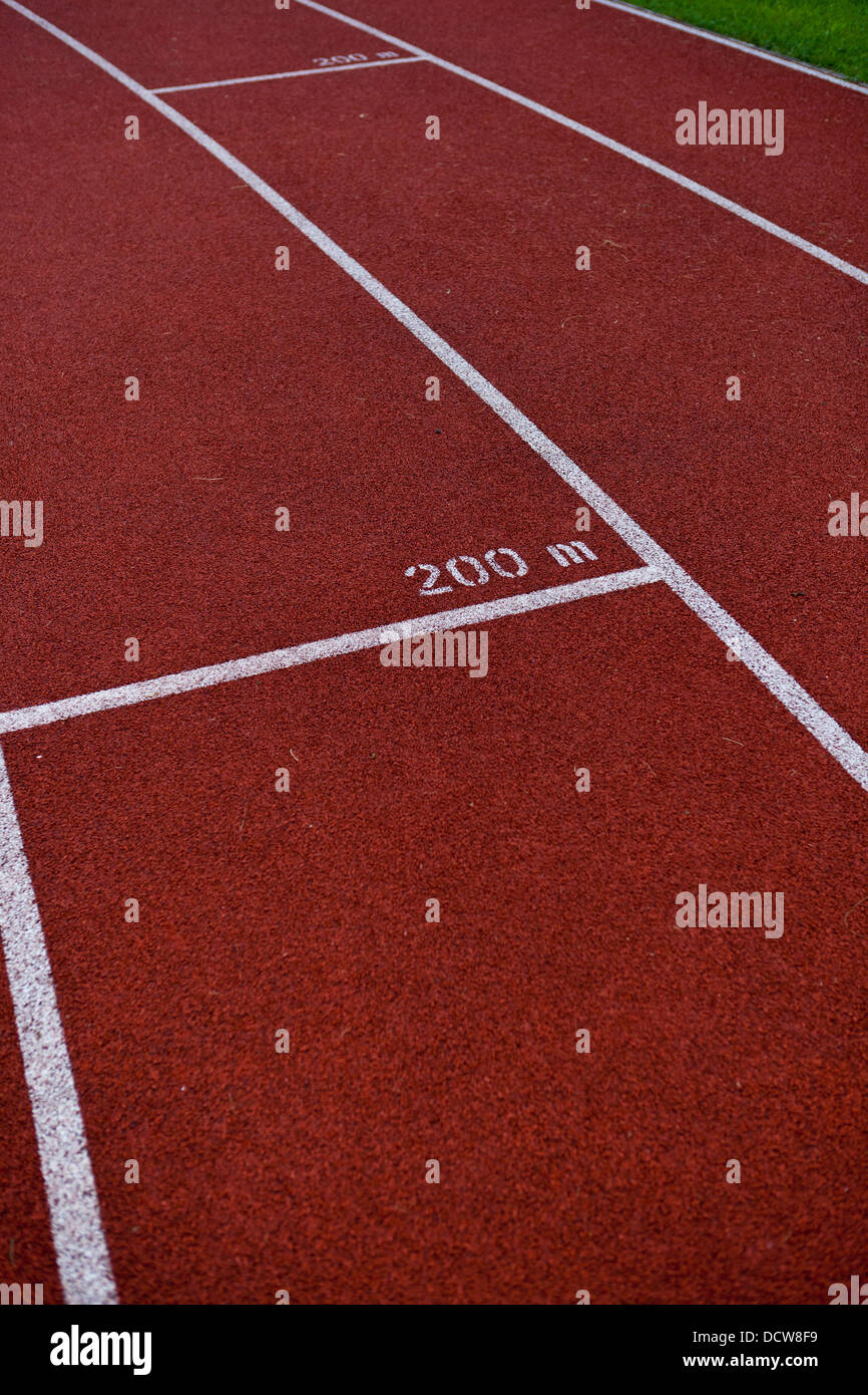 Sport grounds concept - Athletics Track Lane Numbers Stock Photo - Alamy