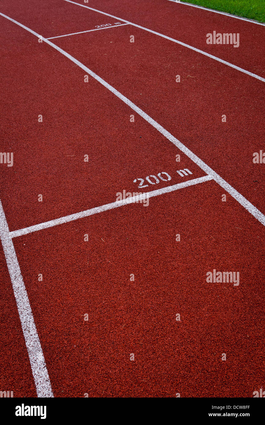 Sport grounds concept - Athletics Track Lane Numbers Stock Photo - Alamy
