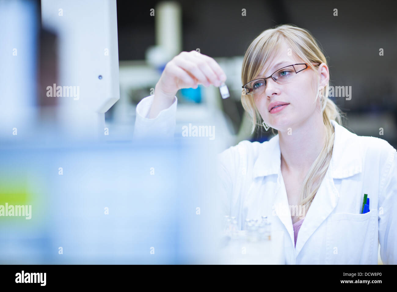 portrait of a female researcher/chemistry student Stock Photo - Alamy