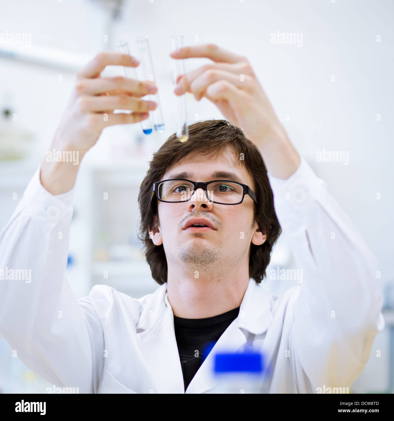 young, male researcher/chemistry student Stock Photo - Alamy